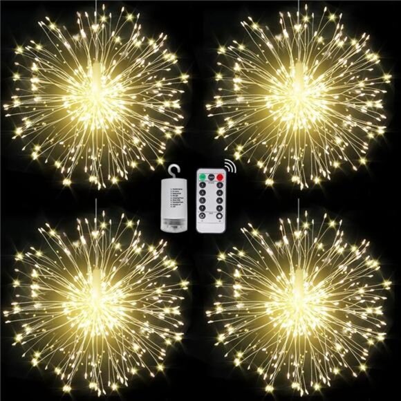 Other | 4pcs 12led Starburst Lights Battery Operated Hanging Fairy Star ...